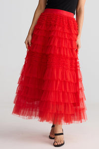 Brave & True Women's Long Skirts Red Party Women's Fashion – birdsnest