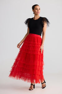 Brave & True Women's Long Skirts Red Party Women's Fashion – birdsnest