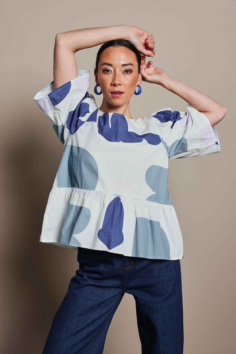 handpicked by birds Women's Blouses Blue Travel Cotton Women's Fashion ...