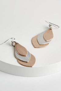 Ki & Co Women's Made Leather Teardrop Earring in Rose Silver – birdsnest