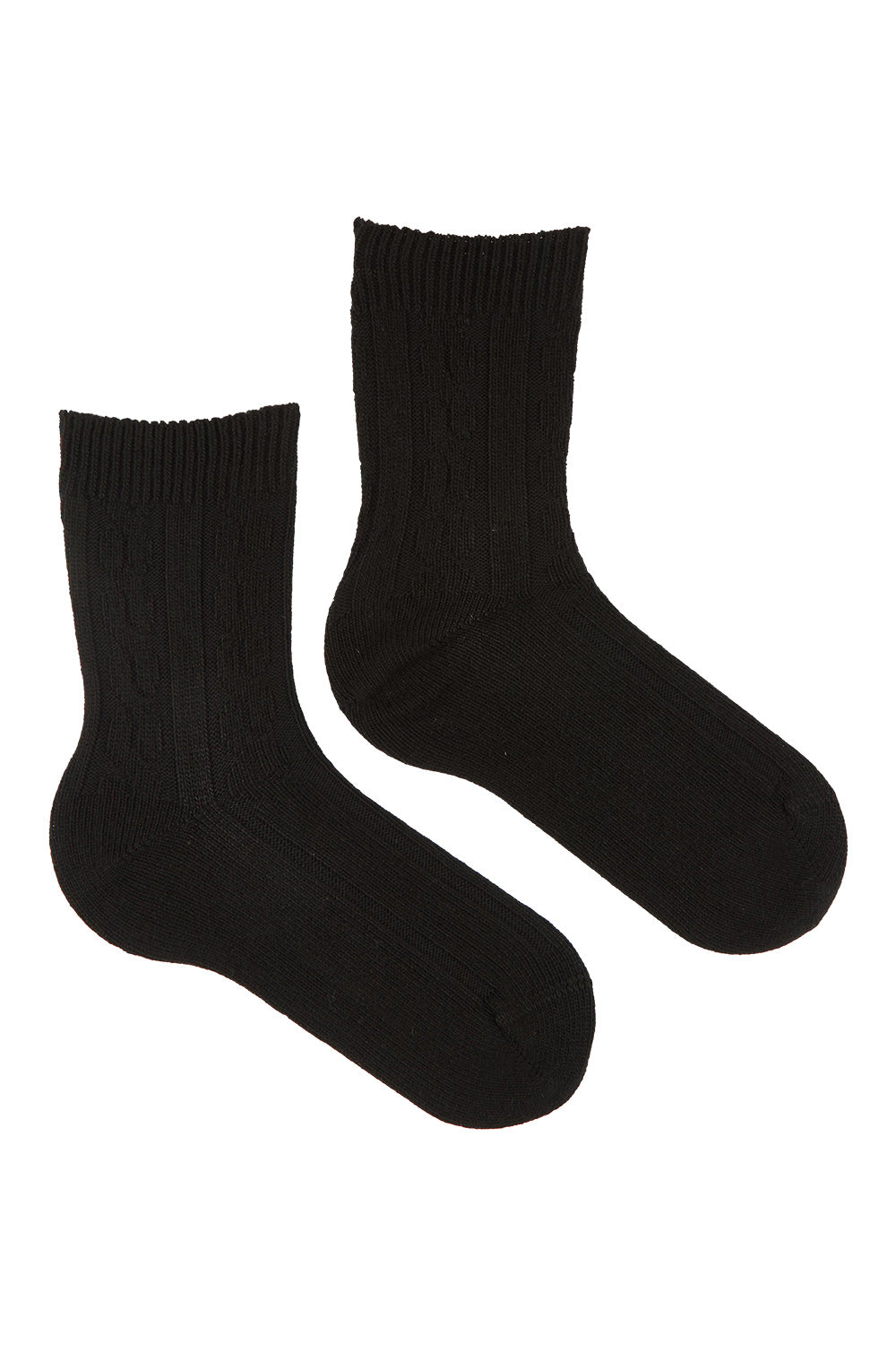 Levante Women's Nina Cable Crew Sock in Nero Black – birdsnest