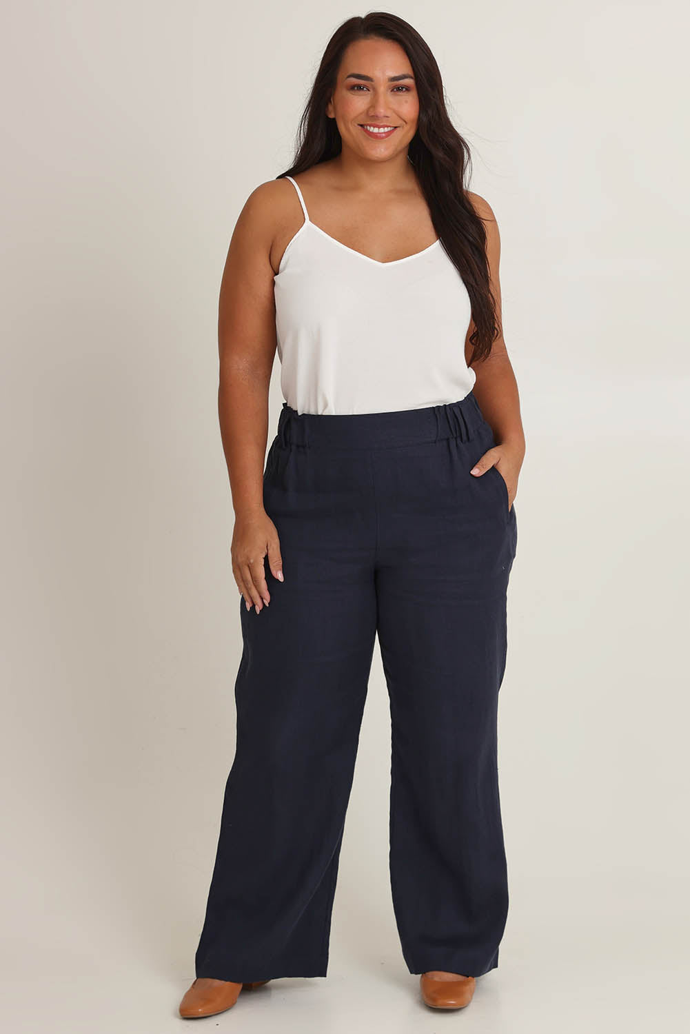 Natural for birds Women's Pants Blue Party Linen Women's Fashion ...