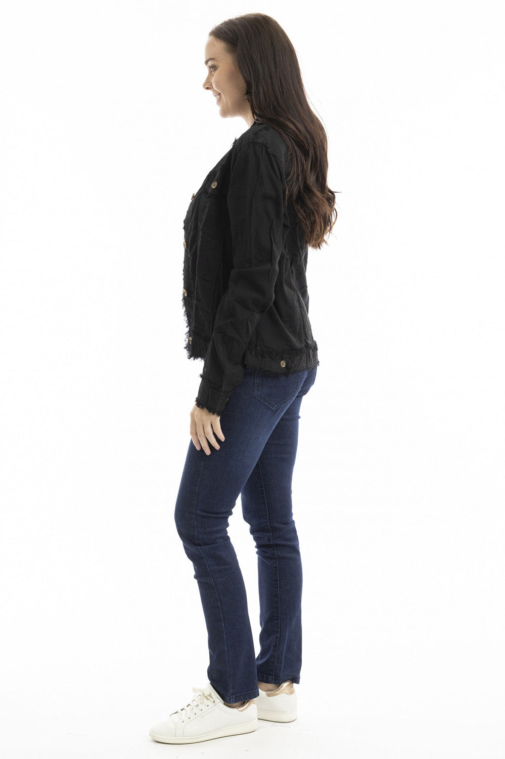 Orientique Women's Jackets Black Linen Women's Fashion – birdsnest