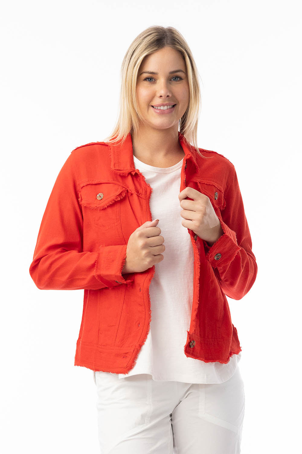 Orientique Women's Jackets Red Linen Women's Fashion – birdsnest