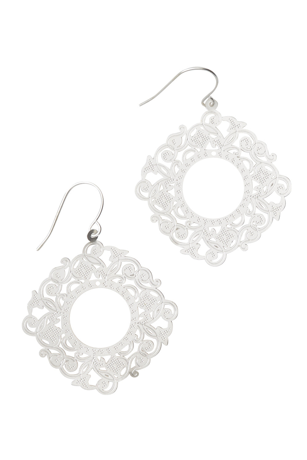 Spanish Laser Lace Earrings | Silver | TGT-EKJ5139S | Tiger Tree ...
