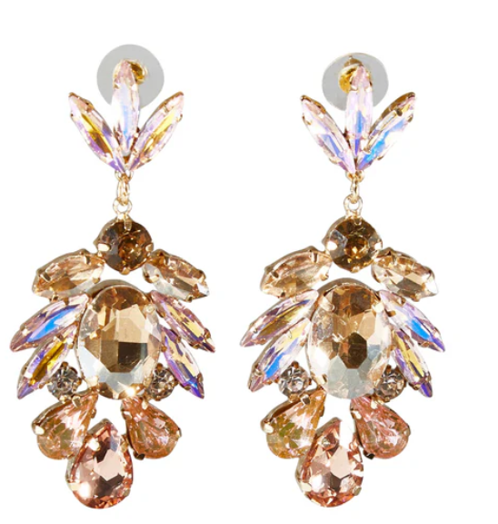 Mindy Glass Cluster Earring - Crystal – birdsnest